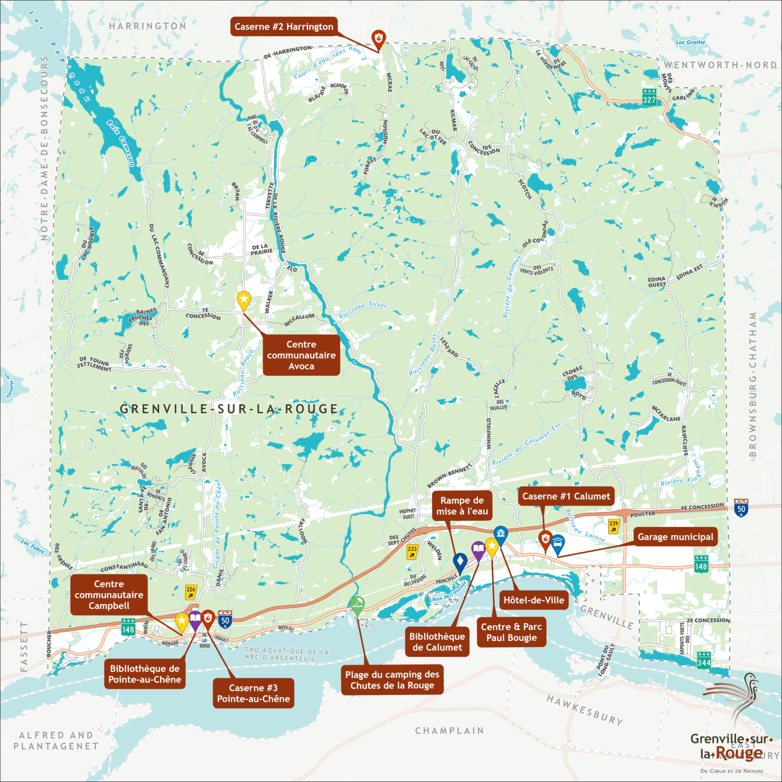 Carte de la Municipalité - Municipalité de Grenville-sur-la-Rouge